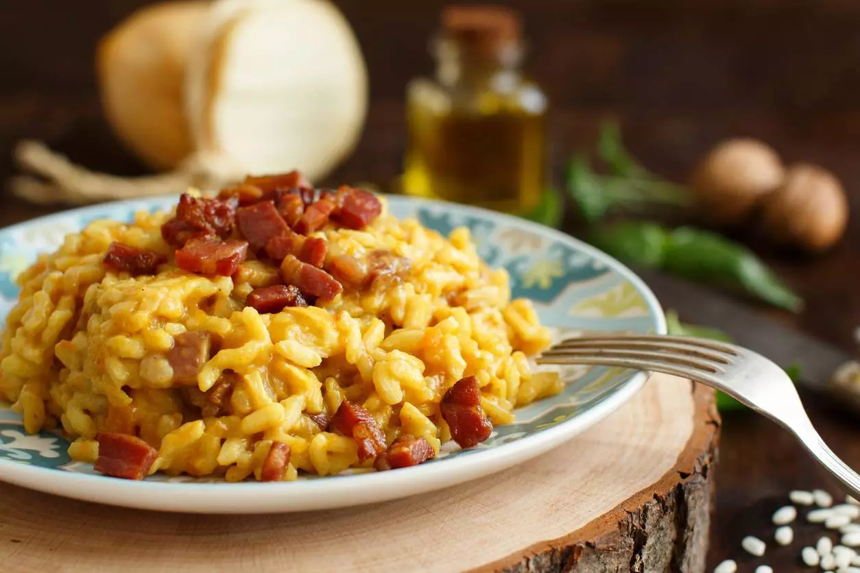 Risotto with Pumpkin and Bacon cream