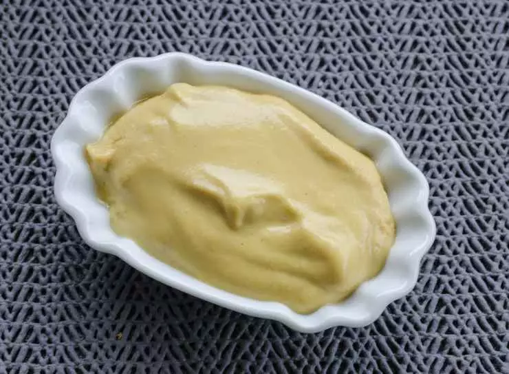 Thịt viên với mù tạt và sốt mayonnaise Bản in công thức ẢNH