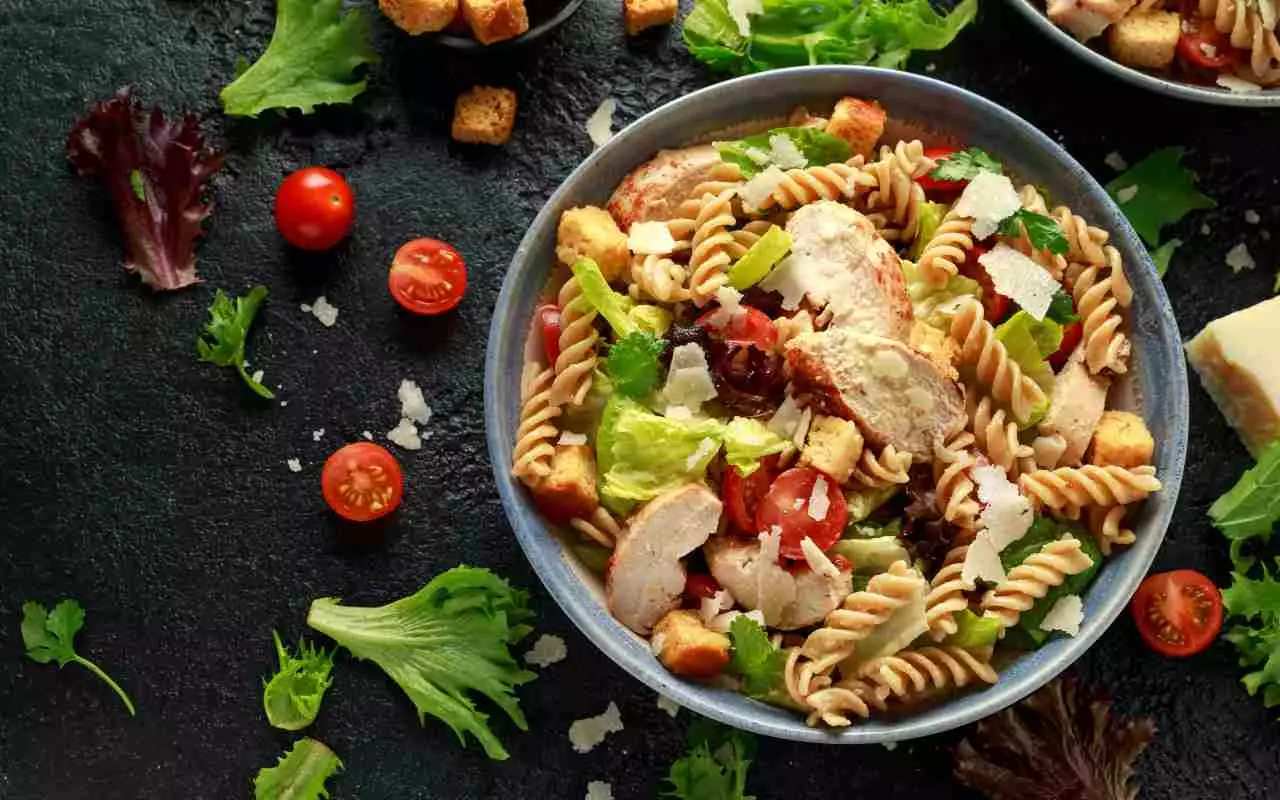Hayam pasta Salad | Seger jeung alus teuing pikeun dahar beurang