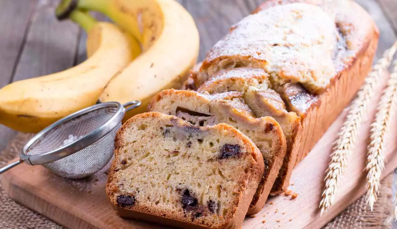 Bolo de plátano e chocolate - impresión de receitas