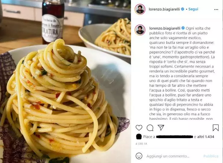 Lorenzo Biagiarelli favoriete gerecht - RicettaSprint