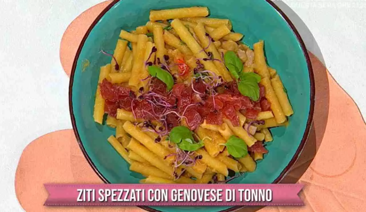 Ziti brutt med tunfisk genovese | Oppskrift av kokken Mauro Improta 14636_1