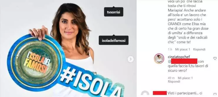 Elisa Isoardi | Kritik pedas di media sosial | Tanggapan gemilang dari koki 14640_2