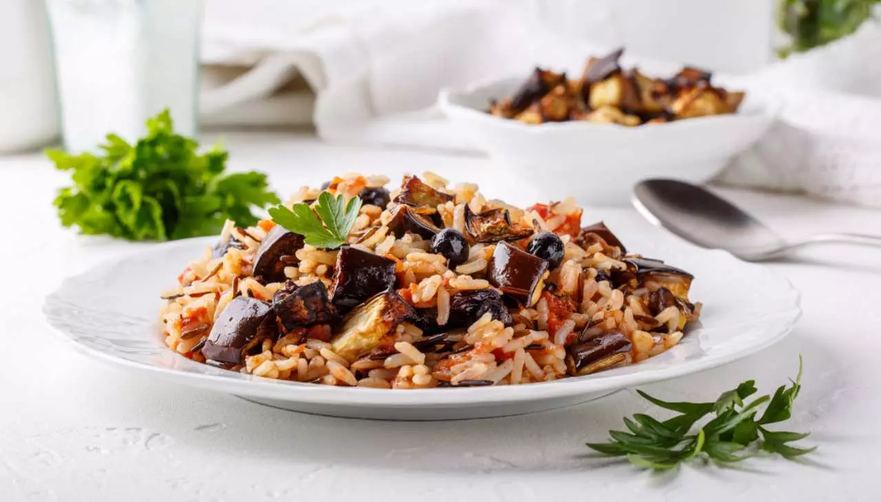 Risotto met aubergine en scamorza recept