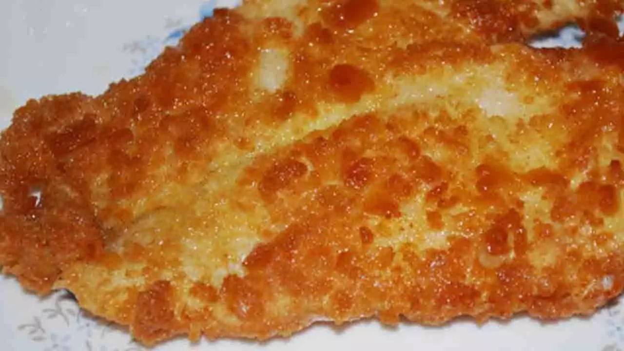 Breaded en fried kabeljau