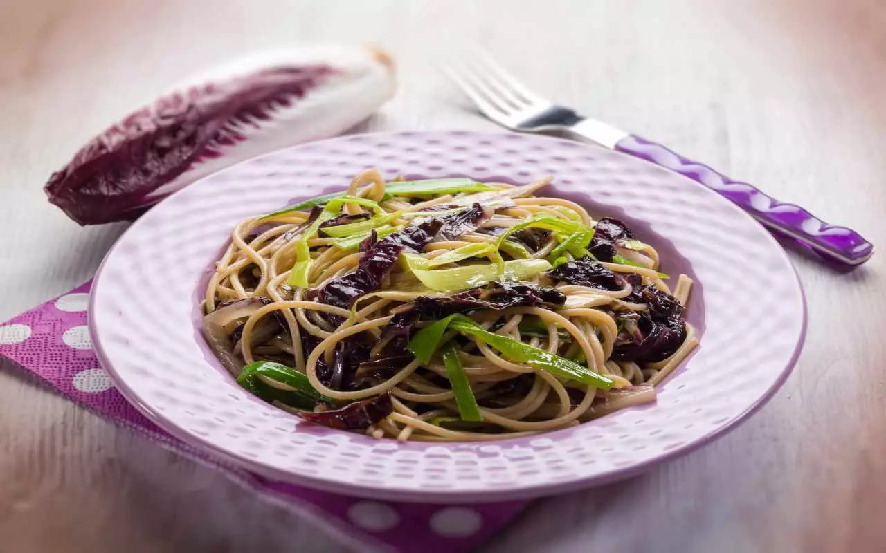 pasta radicchio leek pancetta recipe PHOTO recipe print