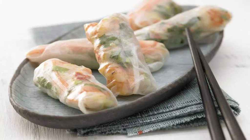 crab rolls thiab zaub - daim ntawv qhia luam