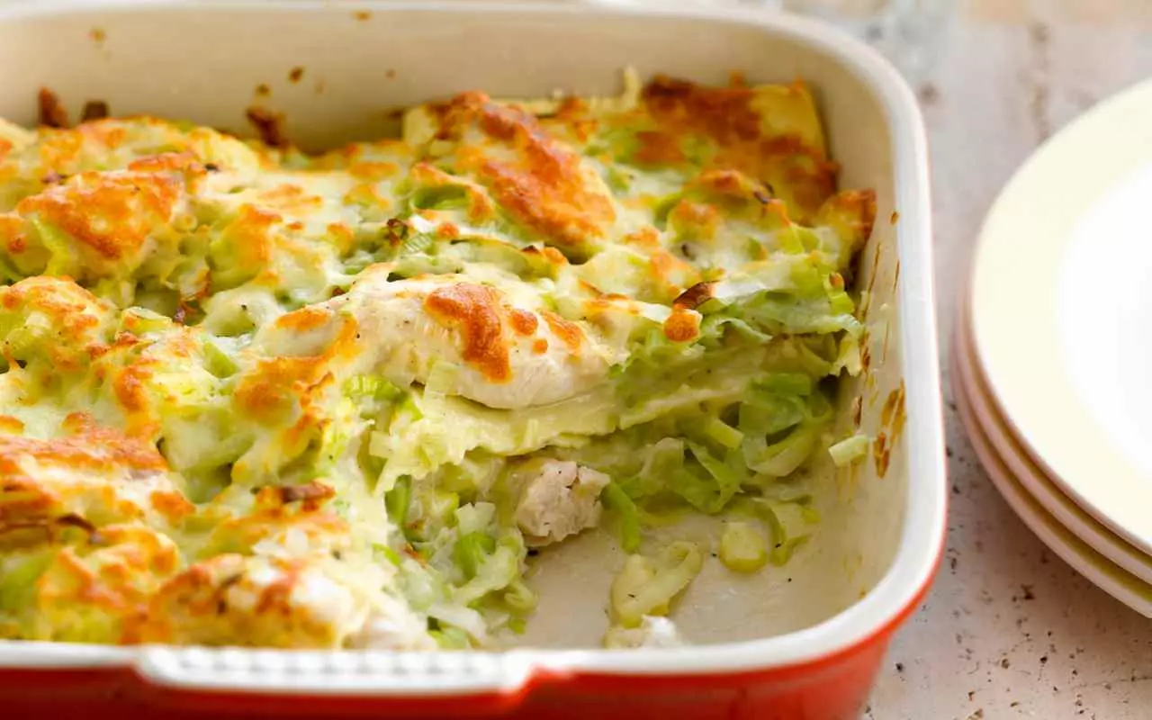 Chinsinsi cha leek lasagna PHOTO chosindikizira chosindikizira