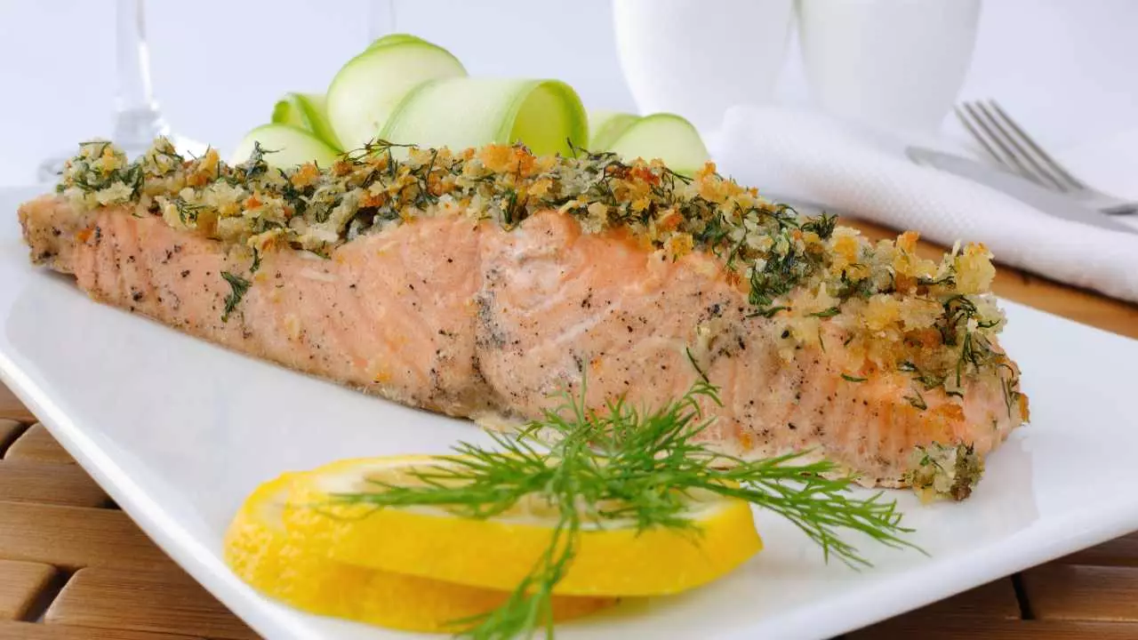 Gegratineerde zalm