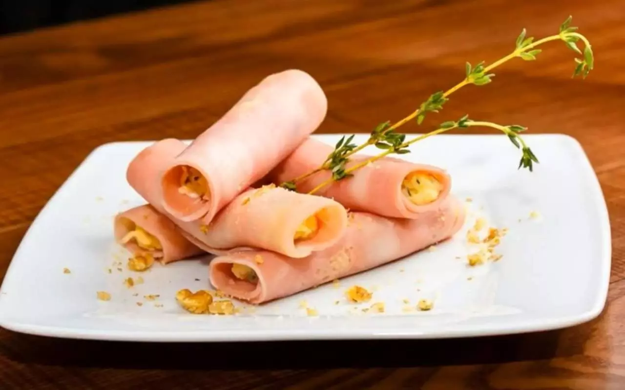 rollos de champiñones fontina jamón receta FOTO receta impresión