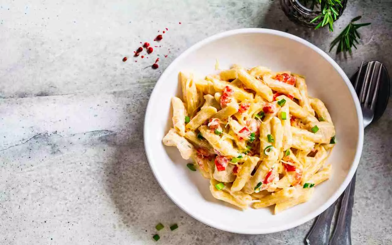 pasta cream peppers cheese ham recipe PHOTO recipe print