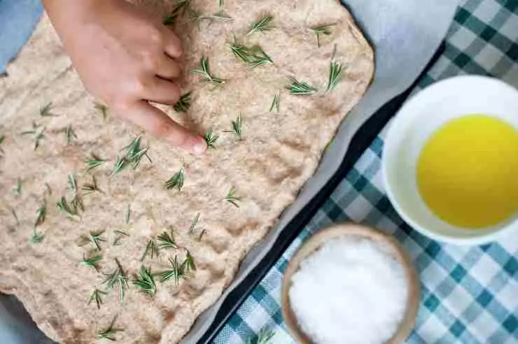 Mabilis na focaccia 5 minuto - pag-print ng recipe