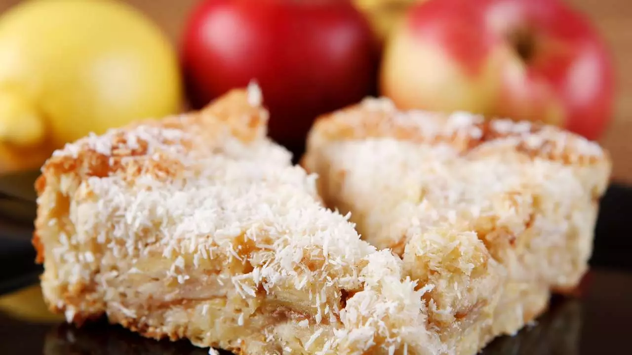 Tarte aux pommes coco et chocolat blanc