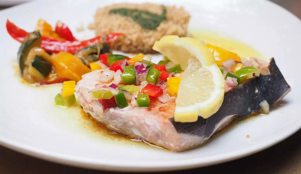 Marinated swordfish with peppers recipe print