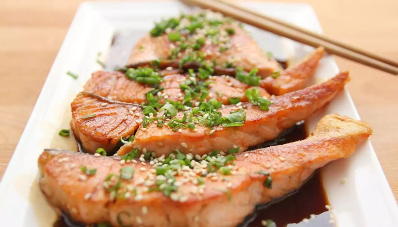 Salmon ing resep saus teriyaki