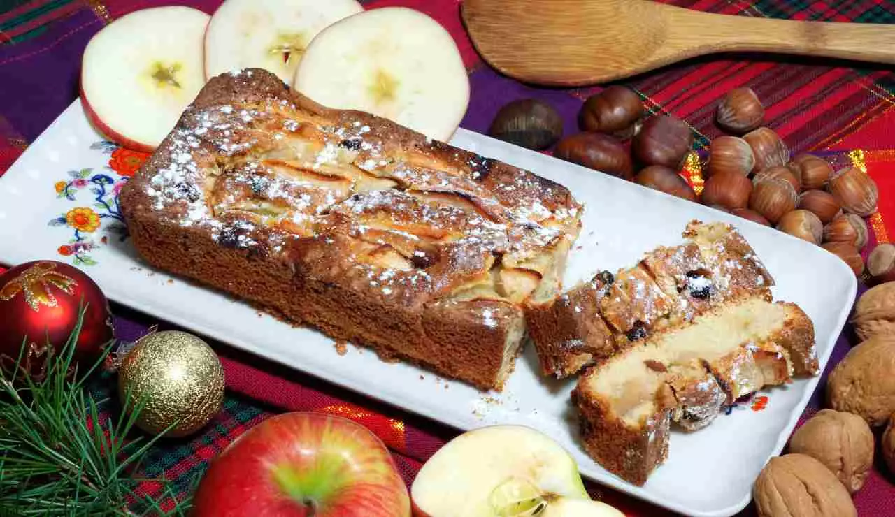 Soft plum cake apple hazelnuts raisins recipe print