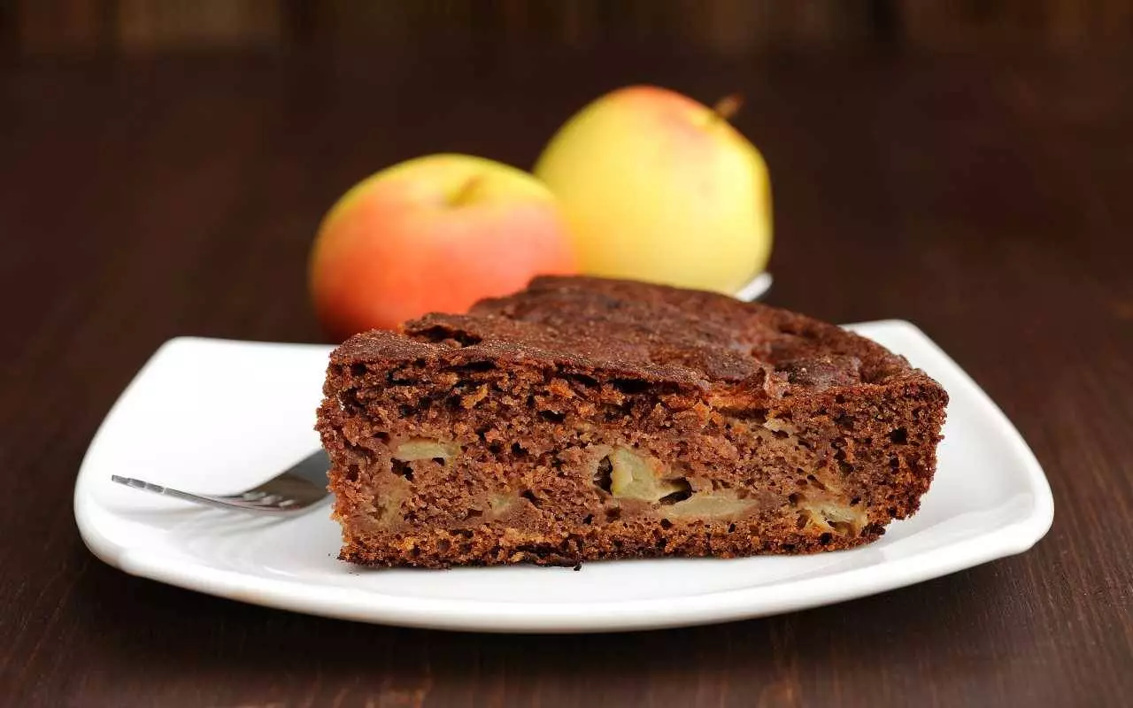 receita vegana de bolo de chocolate con mazá FOTO impresión de receitas