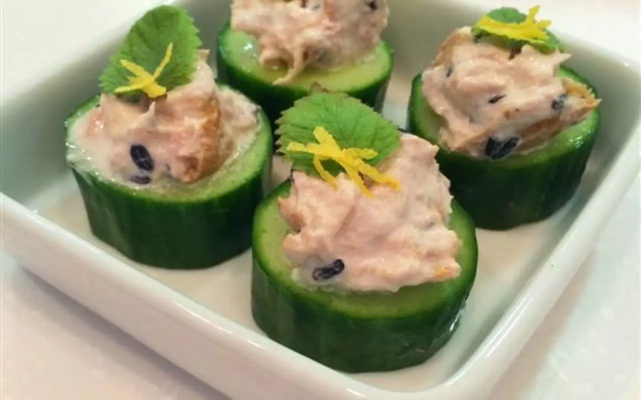 cucumbers mint tuna recipe PHOTO recipeprint