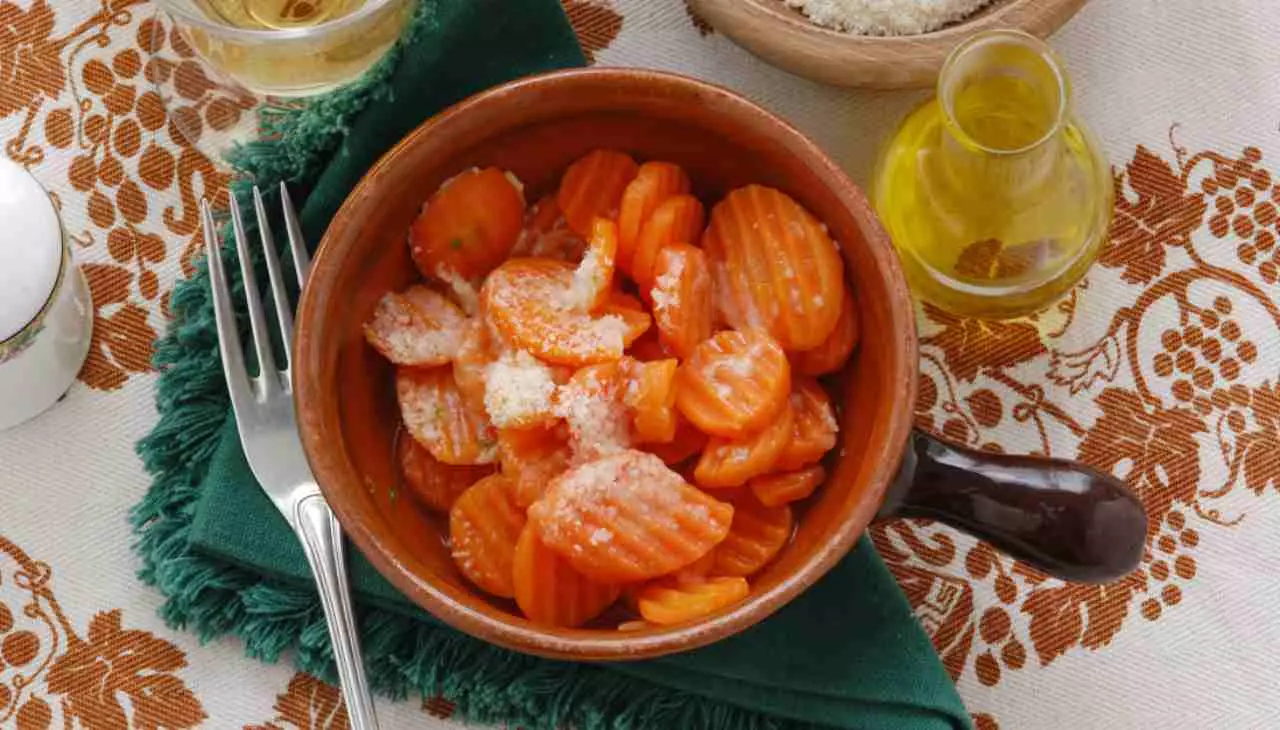 Parmigiana carrots - pag-imprinta sa resipe