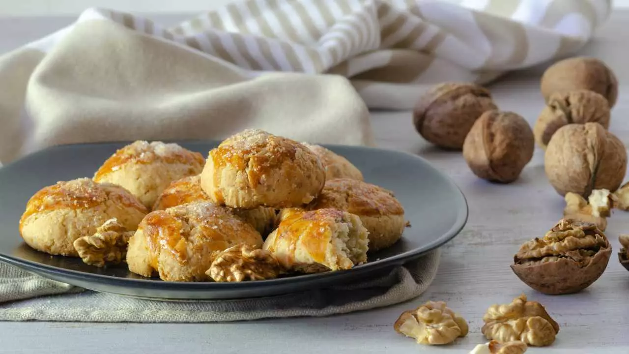 Biscoitos rápidos de nozes | Leve sem óleo e manteiga