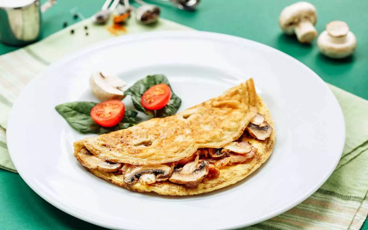 រូបមន្តផ្សិតប៉េងប៉ោះ omelette បោះពុម្ពរូបមន្តរូបថត