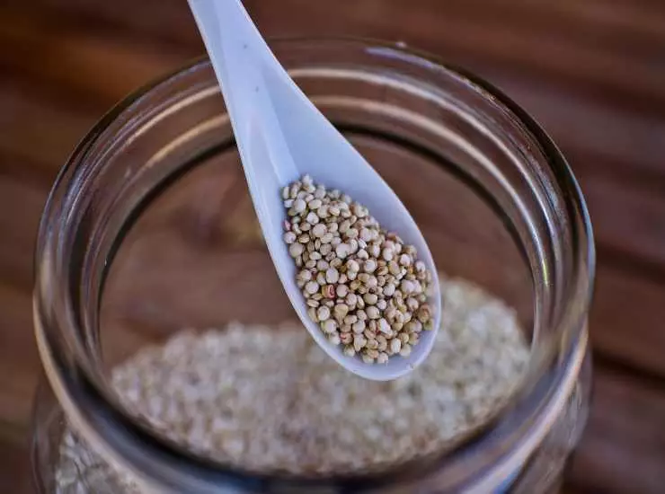 Quinoa gydag orennau a phomgranad