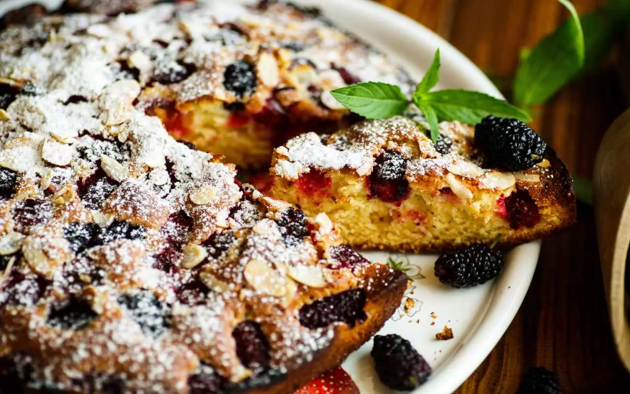 Kue wholemeal karo yogurt lan blackberries print resep PHOTO