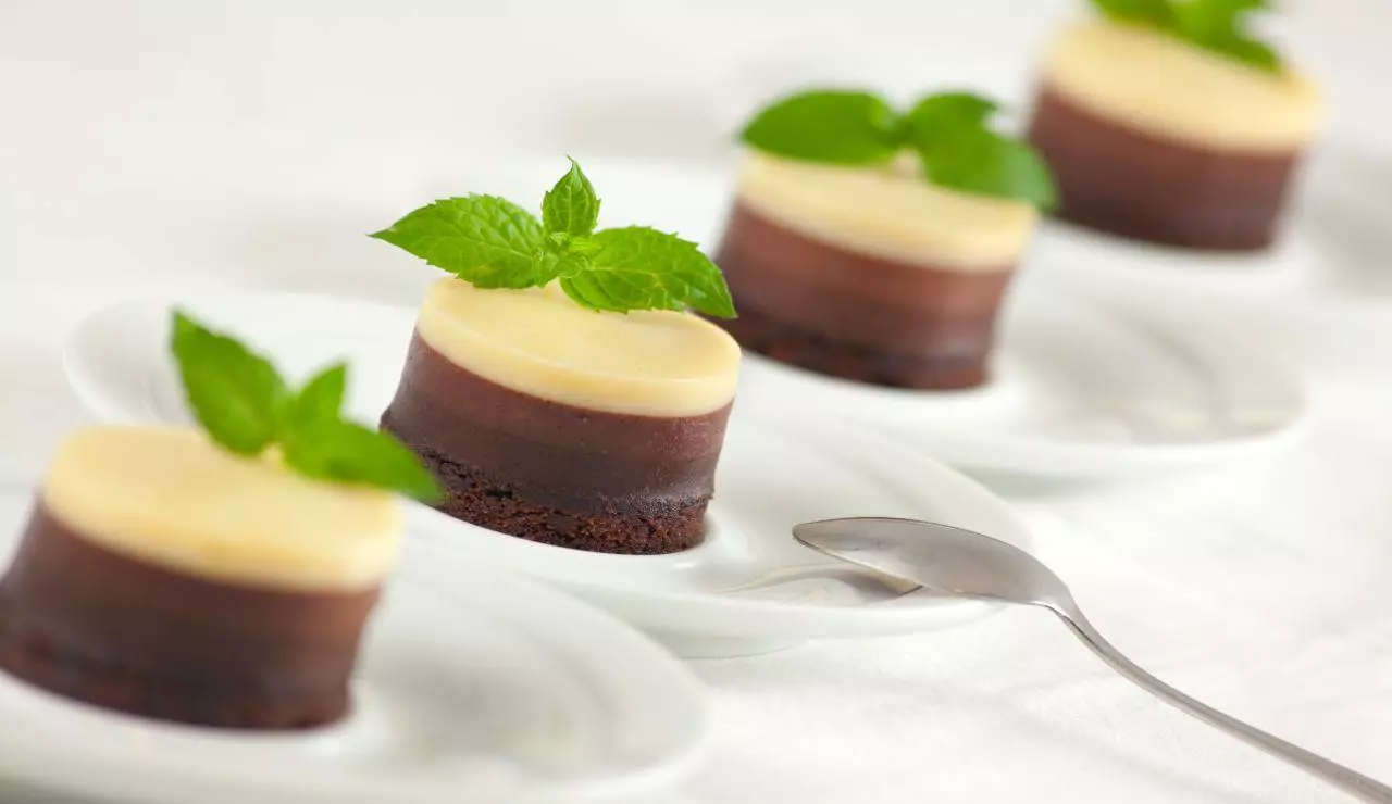 Mini cheesecake com 3 chocolates