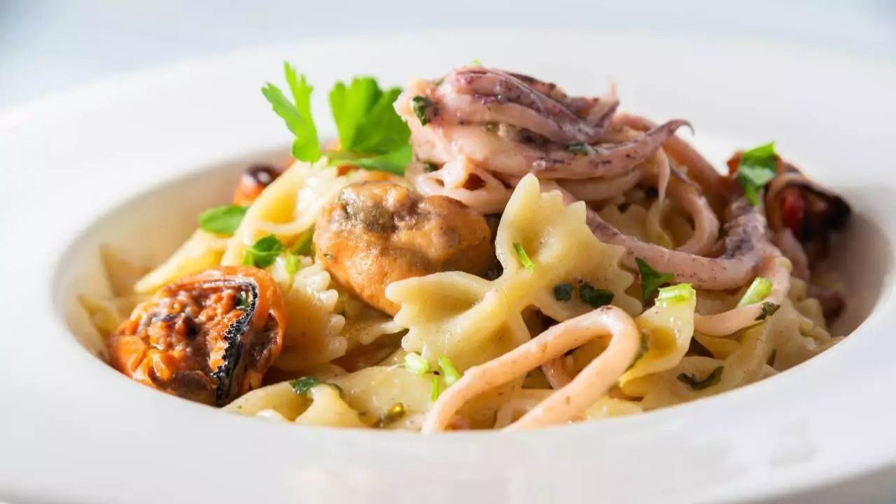 Pasta met baby-octopus