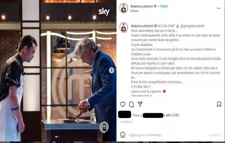 Federico Chimirri MasterChef - RecipeSprint