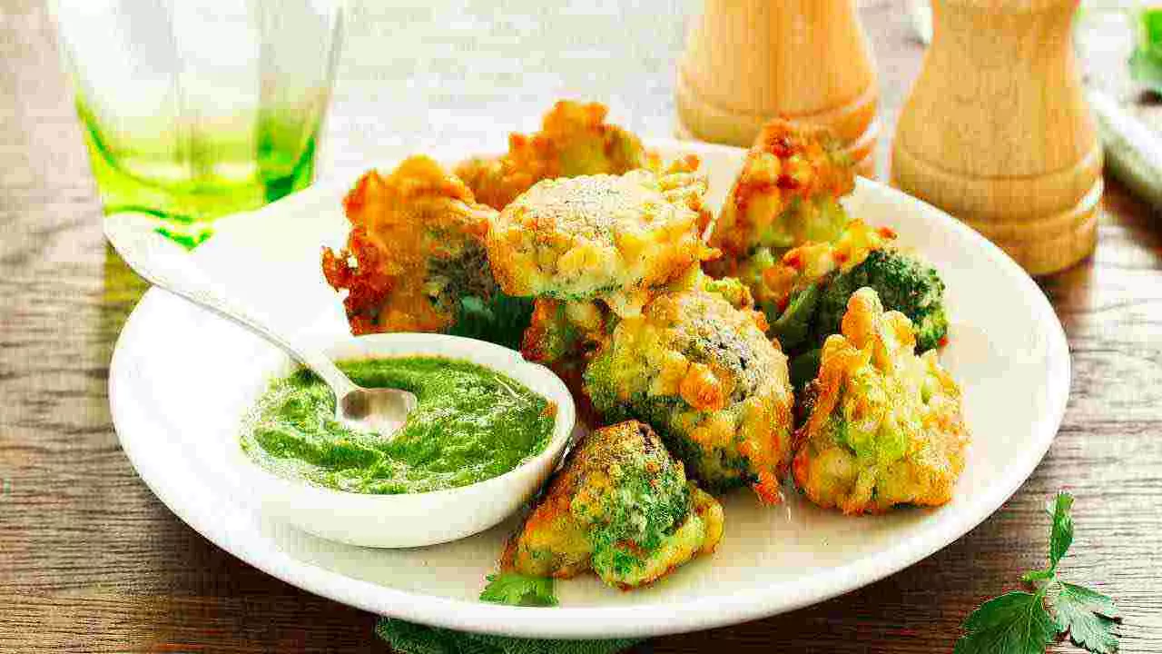 Fried broccoli in milk batter recipe preparation ingredients