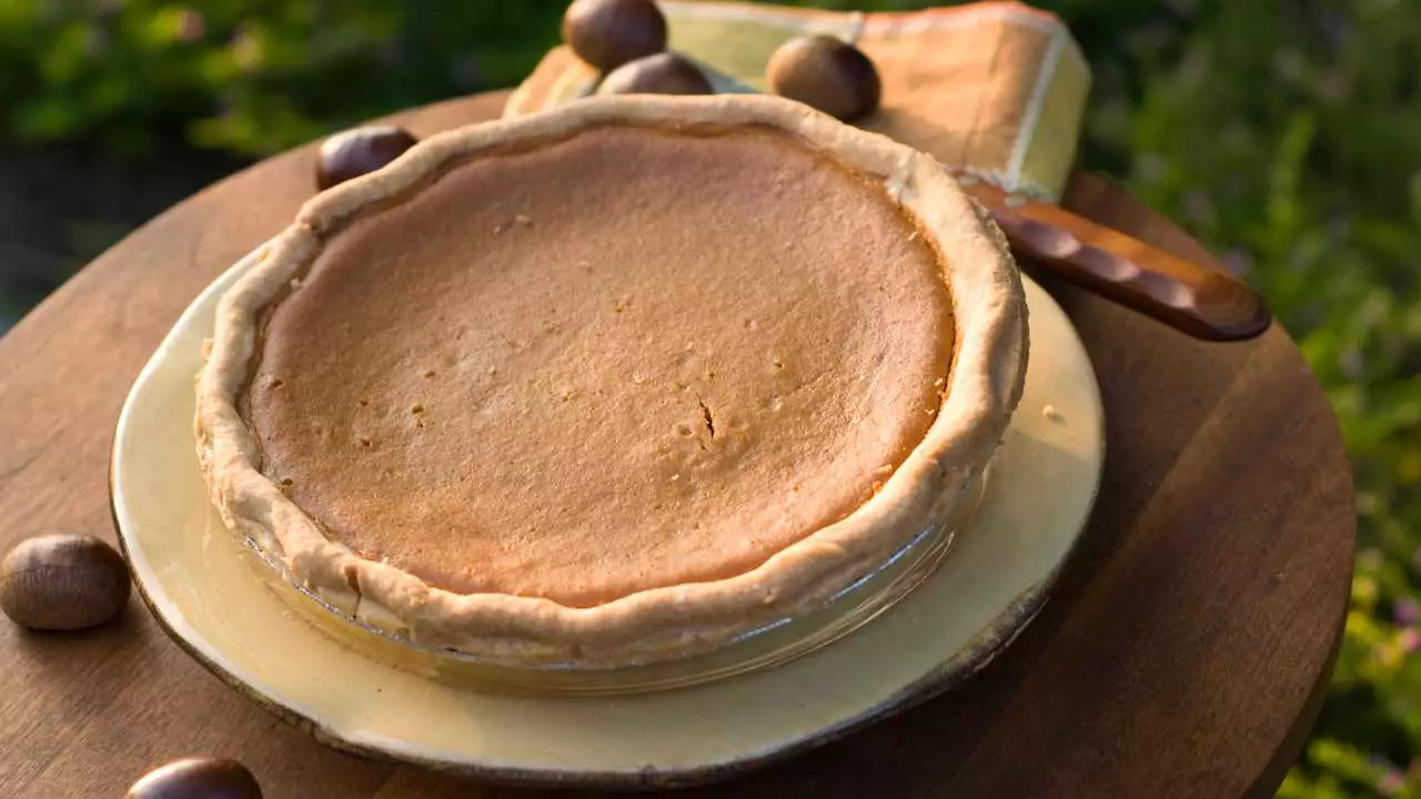 Tortas su kaštonų miltais ir šokoladu, labai ypatingo skonio!