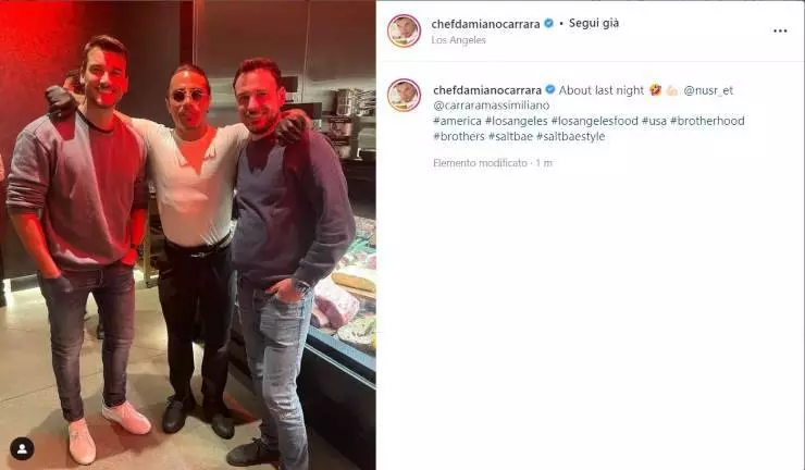 Damiano Carrara Salt Bae ด้วยกัน - RicettaSprint