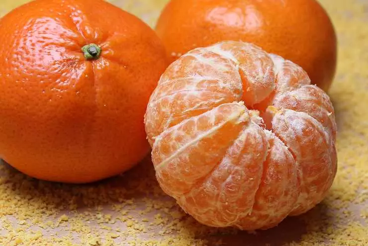 Bolo macio com estampa de receita de tangerinas e mascarpone