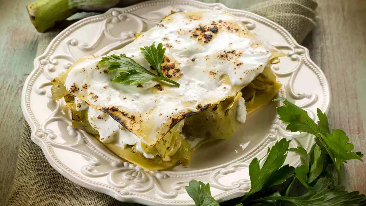 lasagna filanti leh artichokes recipe maaddooyinka diyaarinta