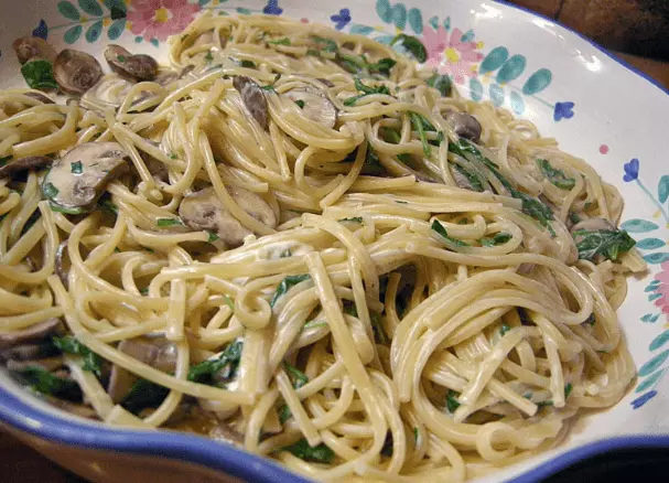 pasta med sopp og fløte
