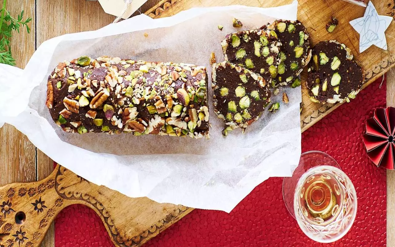 Pistachio sweet salami | Recipe Sicilian mifototra amin'ny pistachio