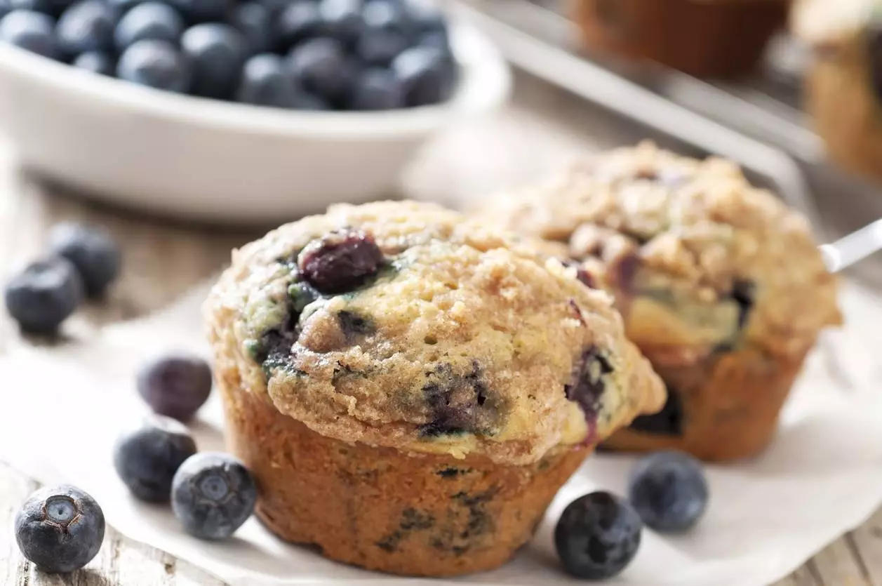 Blueberry Muffin pẹlu Almondi iyẹfun