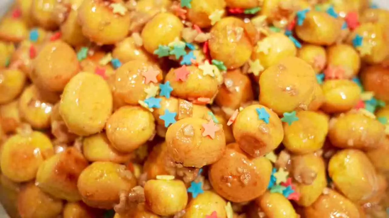 Struffoli di Carnevale, resep voorbereiding bestanddele